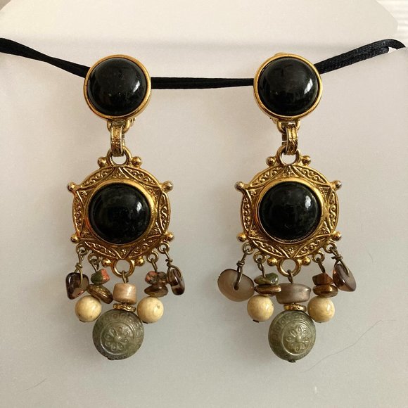 Express | Jewelry | Express Boho Clip Earrings Vintage Goldtone With ...
